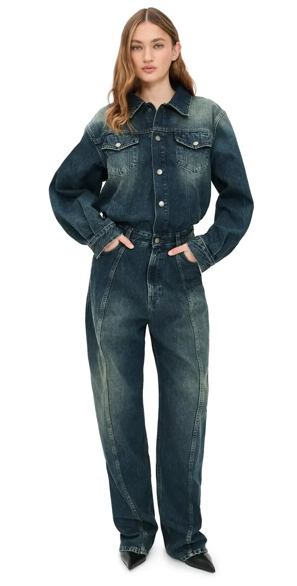 HAIKURE Denim Jumpsuit - Intense Blue