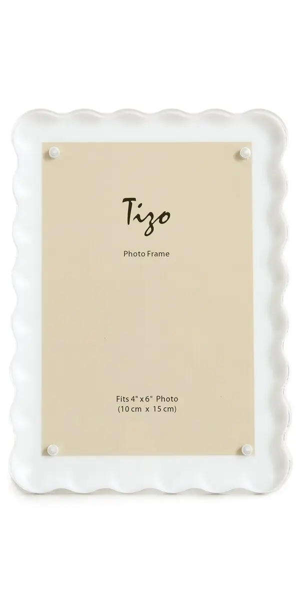 TIZO DESIGN Lucite Frame With Scalloped Design - White