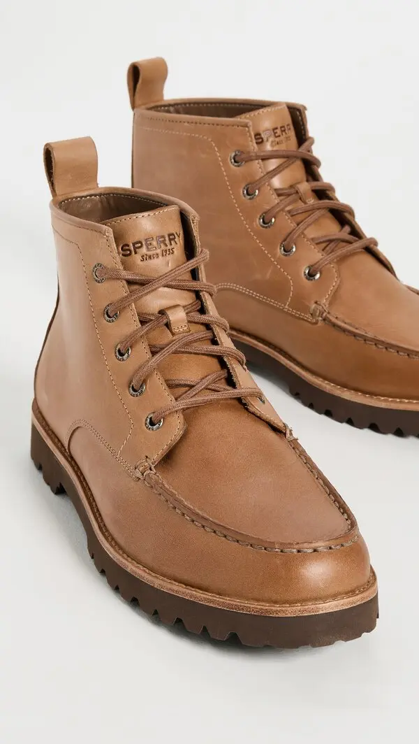 Sperry Newton Apron Toe Boots In Tan - 70% Off | Editorialist display picture 1