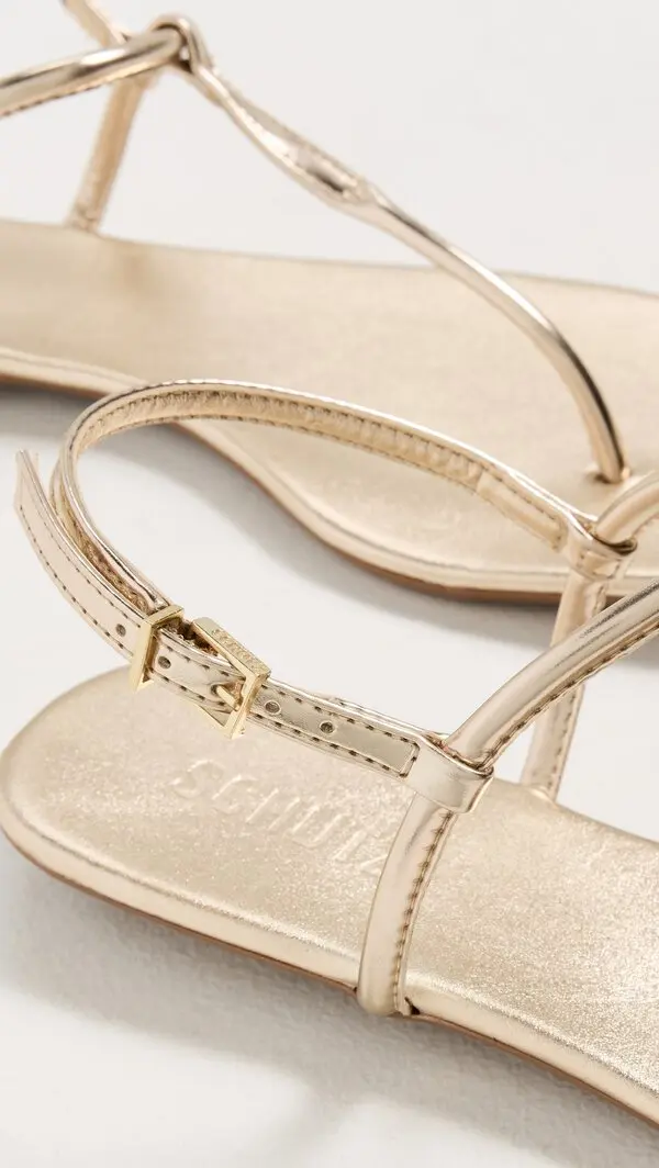 Schutz Elsha Thong Sandals - Gold