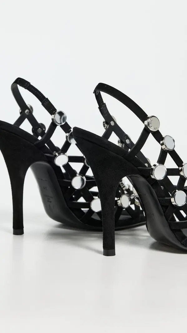 Attico Grid Slingback Heels