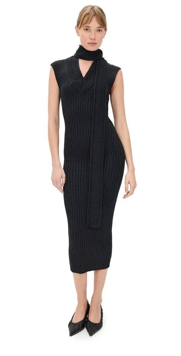 AISLING CAMPS Ribbed Knit Scarf Dress