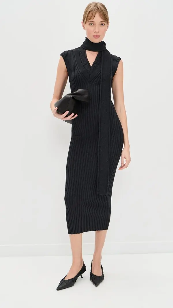 AISLING CAMPS Ribbed Knit Scarf Dress