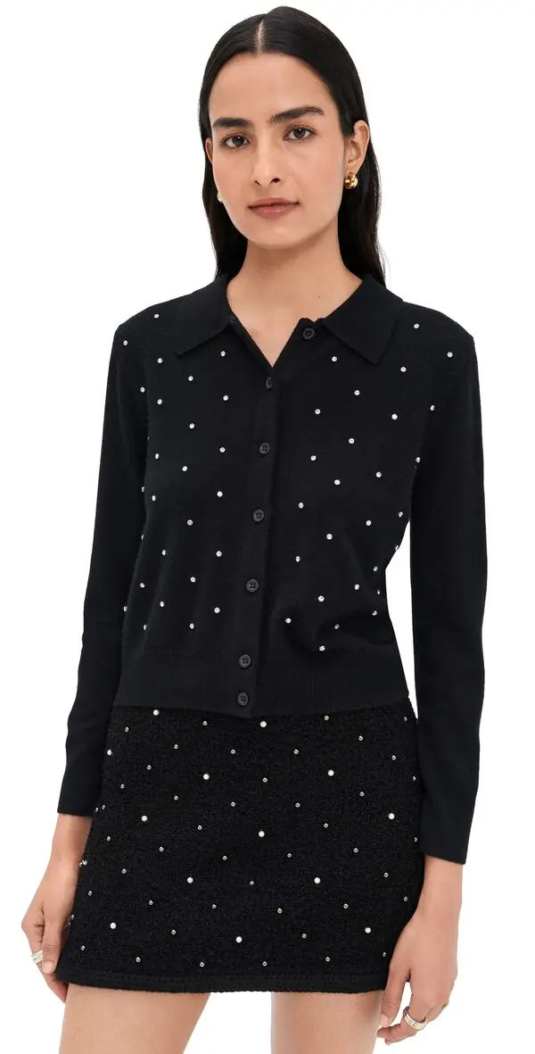 FRAME Rhinestone Embellished Wool-cashmere Cardigan