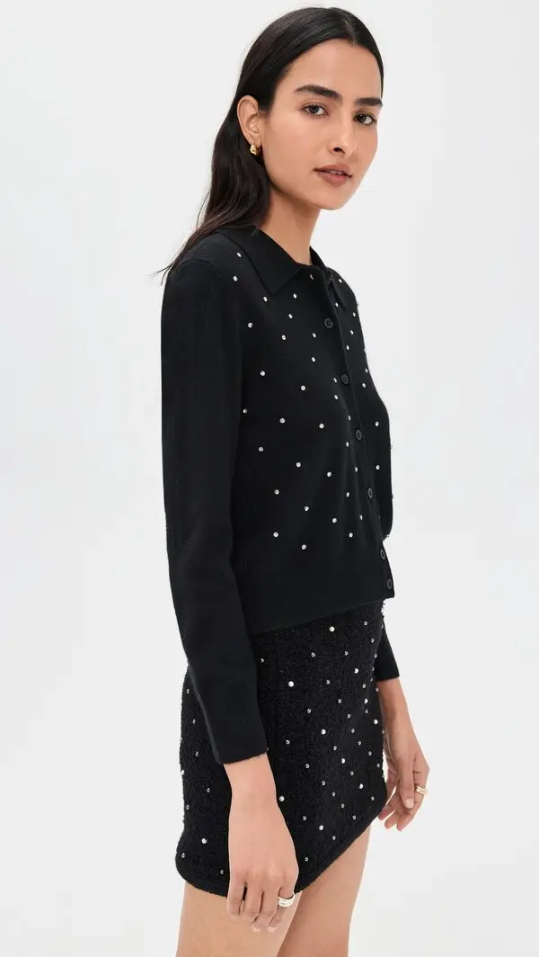 FRAME Rhinestone Embellished Wool-cashmere Cardigan