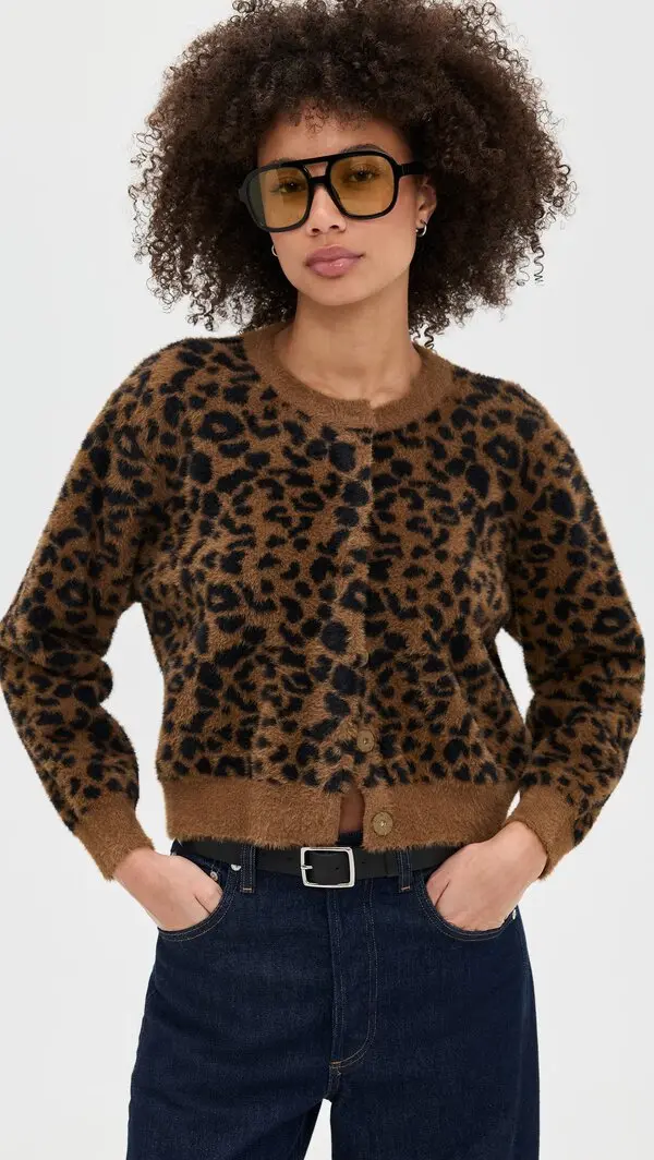 Line & Dot Monroe Leopard Cardigan