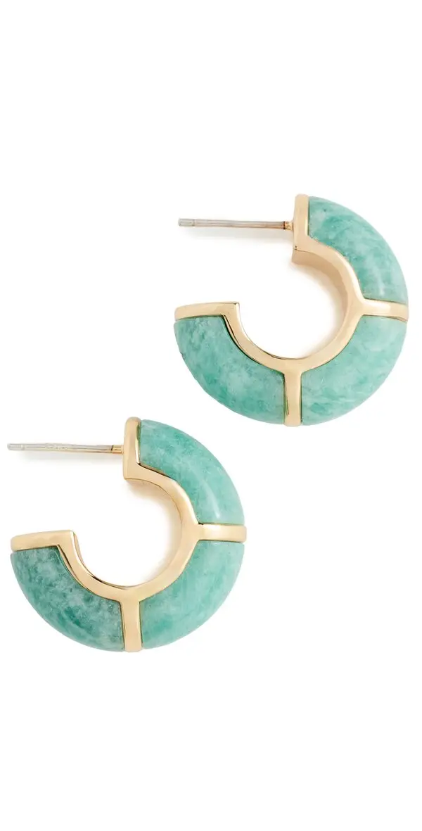 LIZZIE FORTUNATO Zellige Hoop Earrings - Blue