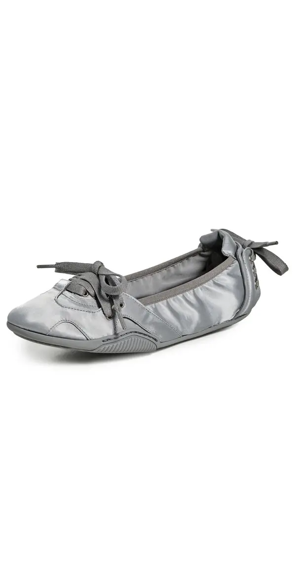 Acne Studios Satin Lace-up Ballerina Flats