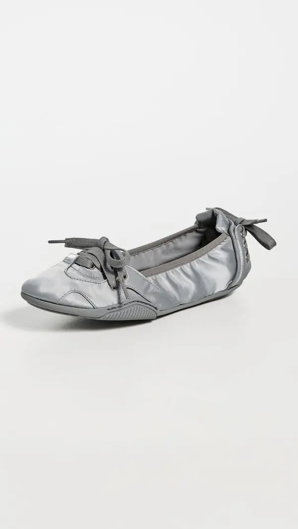 Acne Studios Satin Lace-up Ballerina Flats