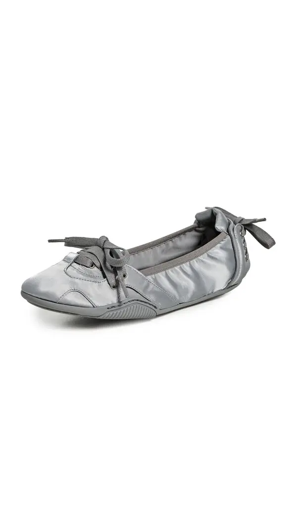 Acne Studios Satin Lace-up Ballerina Flats