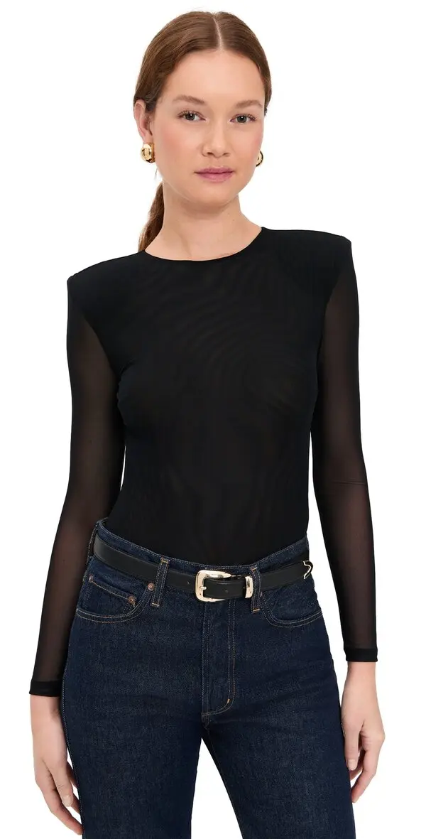 L'Agence Trista Shoulder Pad Bodysuit