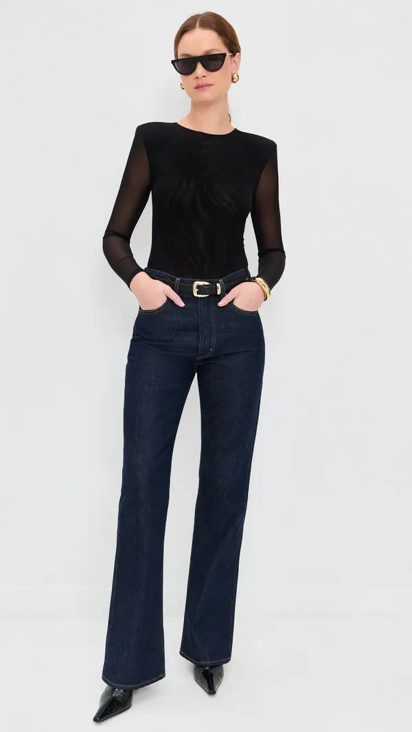 L'Agence Trista Shoulder Pad Bodysuit