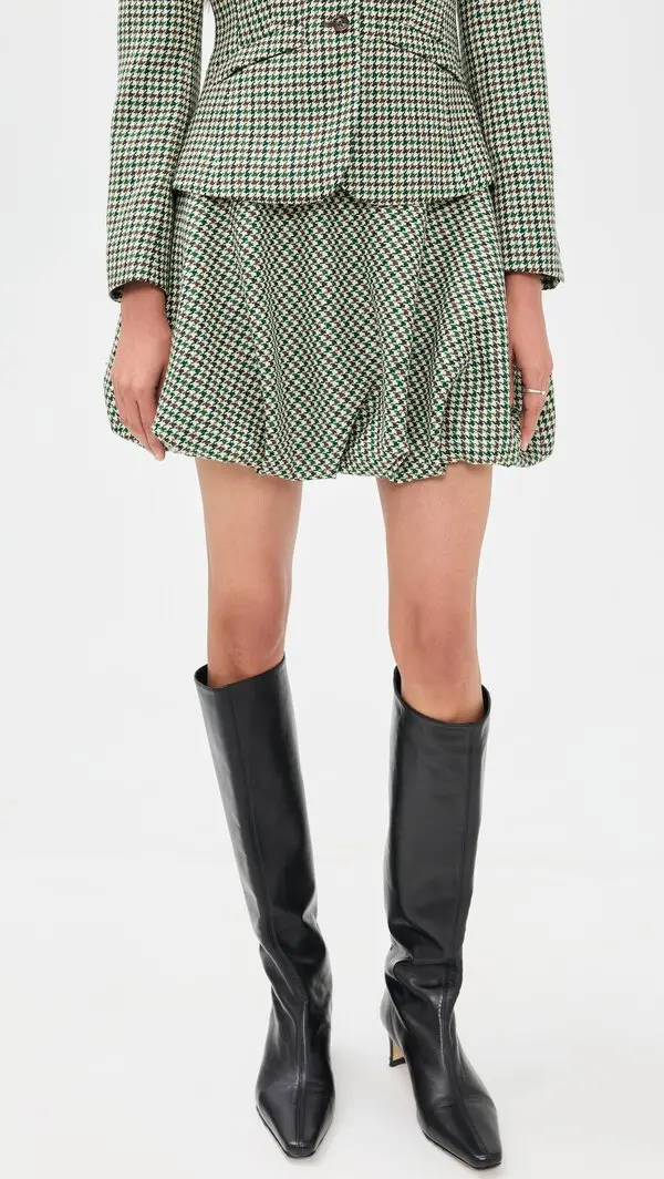 LA LIGNE Houndstooth Bubble Skirt