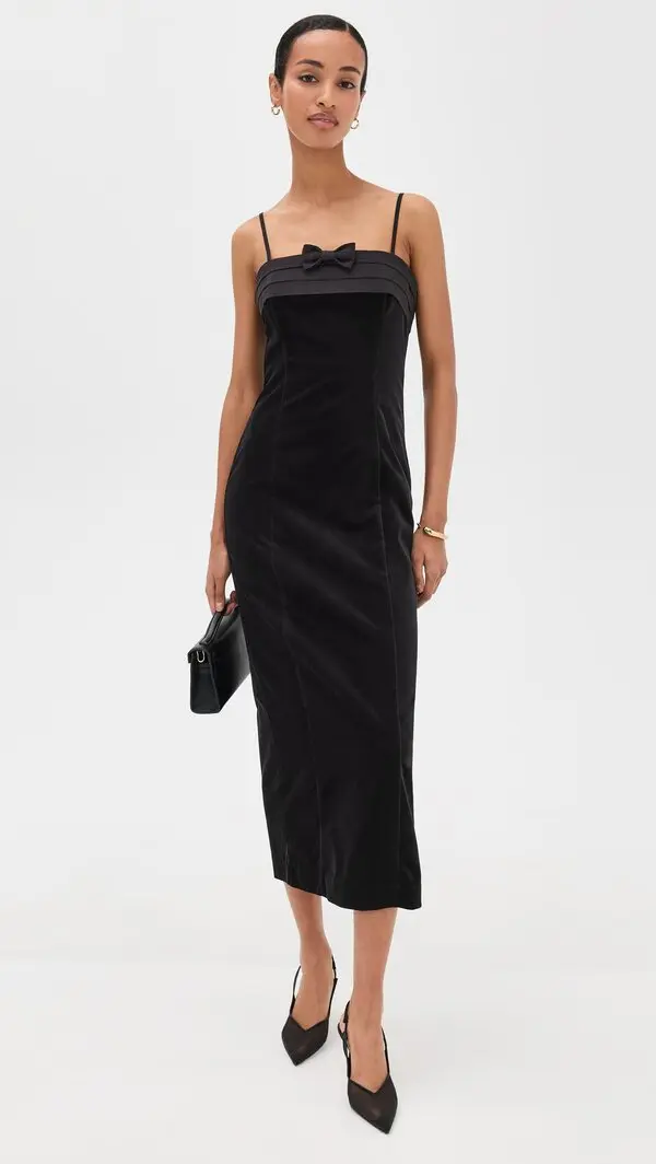 Posse Quincy Velvet Midi Dress