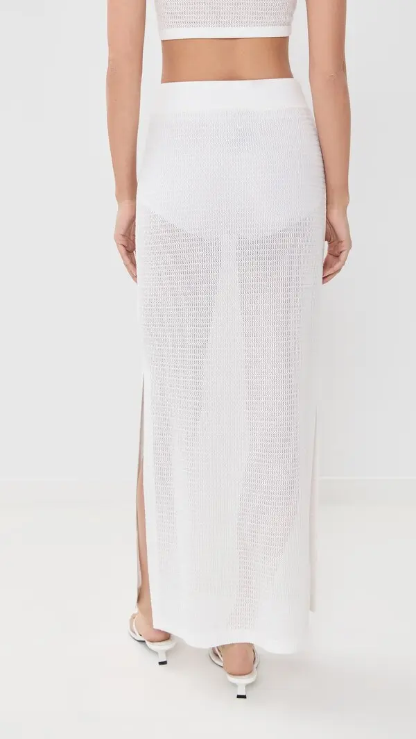 Simkhai Nicky Crochet Midi Skirt - White