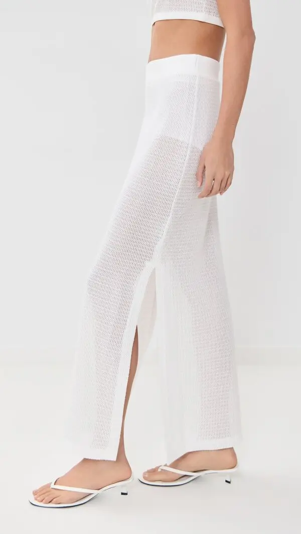Simkhai Nicky Crochet Midi Skirt - White