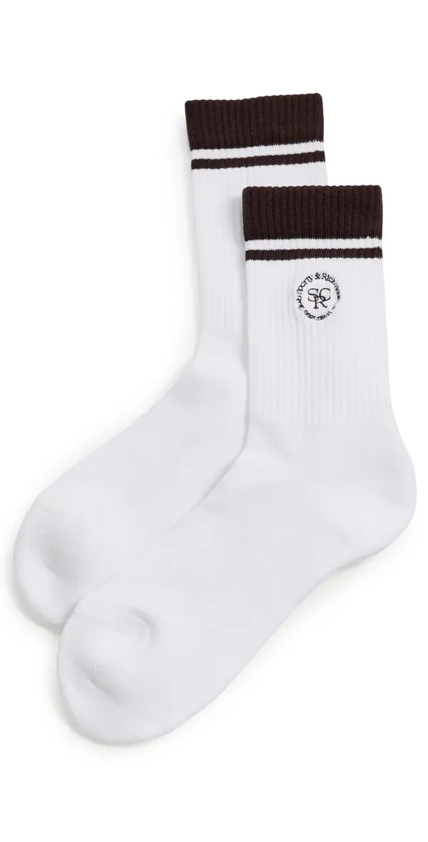 SPORTY & RICH Srhwc Socks - White/chocolate