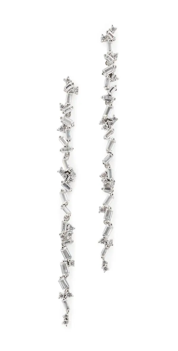 Shashi Tuxedo Dangle Earrings - Silver