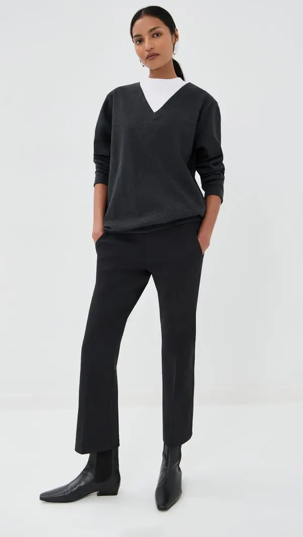 Tibi Compact Tech Knit Cropped Bootcut Trousers