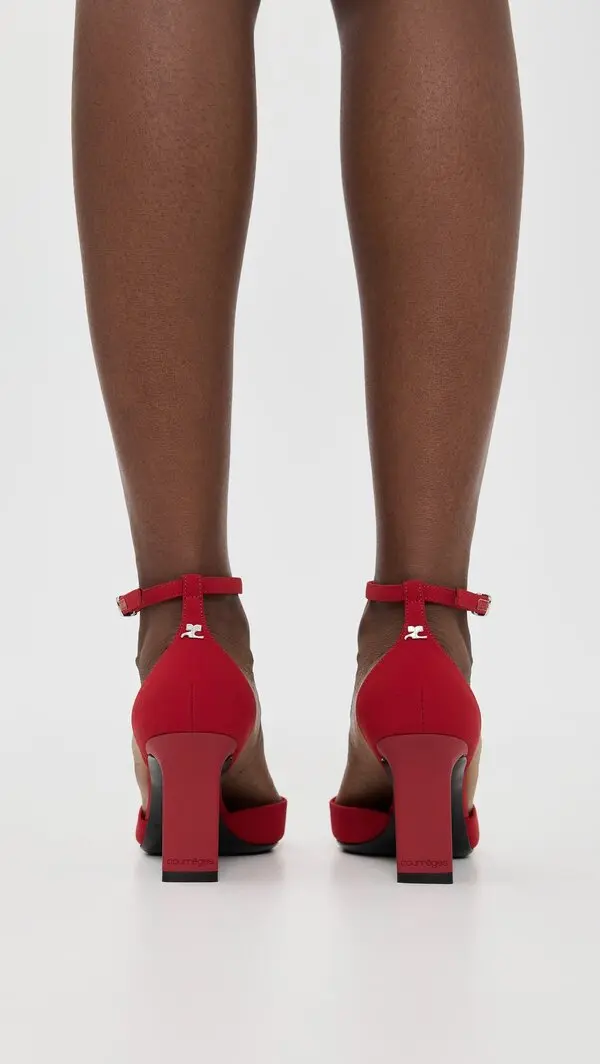 COURREGES Peep Toe Jersey Pumps