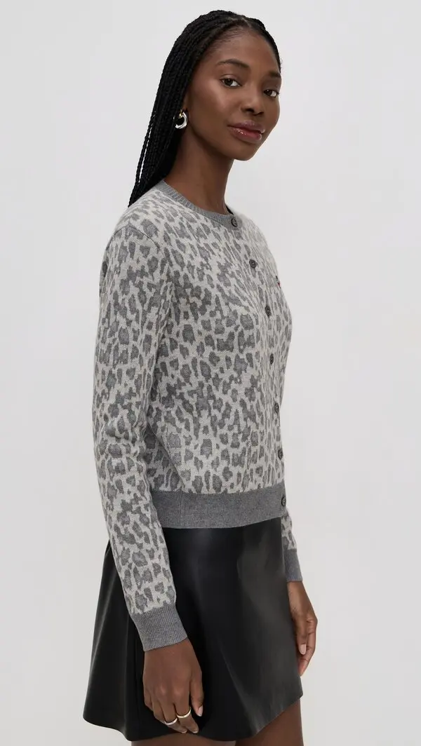 GUIZIO June Relaxed Leopard Cardigan