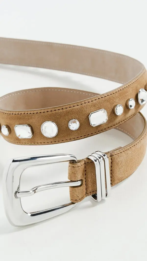 Veronica Beard Suede Crystal Arch Belt
