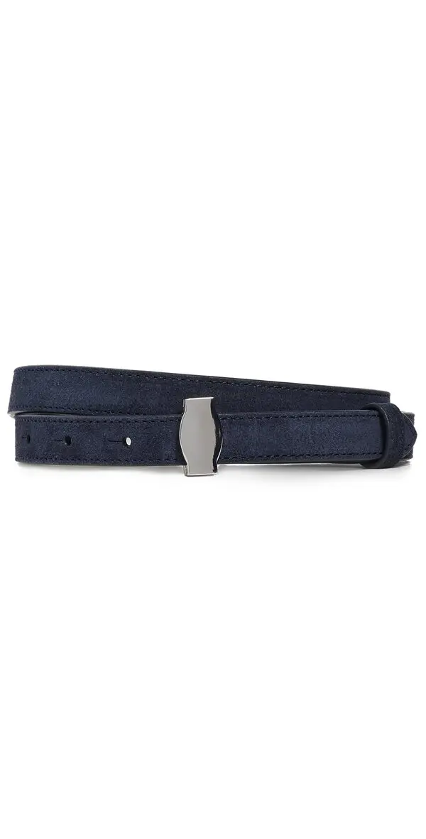 Veronica Beard Suede Dash Belt - Navy