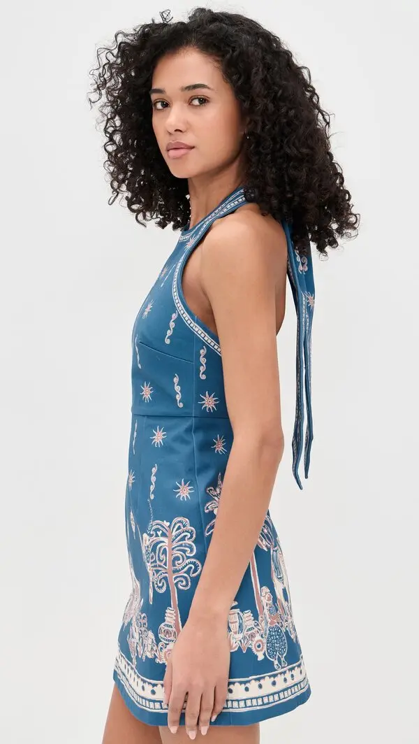 beach day mini dress Magda Butrym Sleeveless Mini Dress in Baby Blue