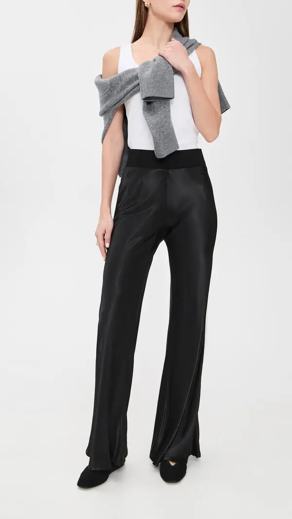 Enza Costa Bias Cut Satin Pants