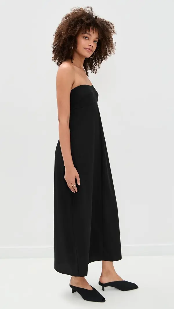 ST. AGNI Wool Strapless Midi Dress