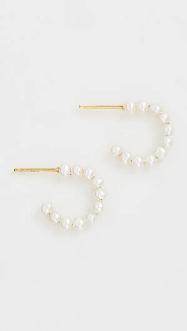 Chan Luu Holly Pearl Hoop Earrings