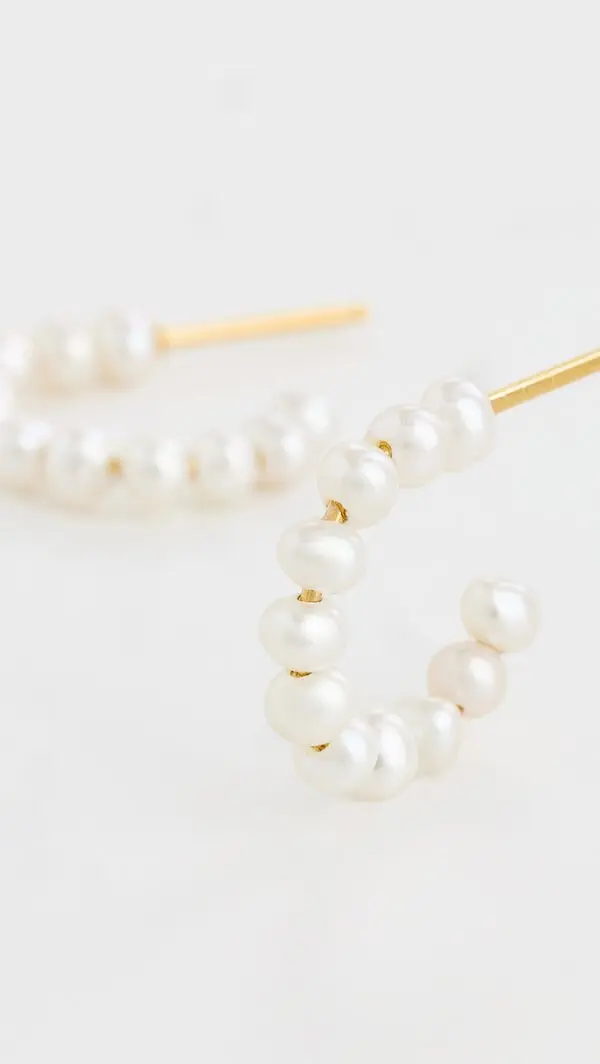 Chan Luu Holly Pearl Hoop Earrings