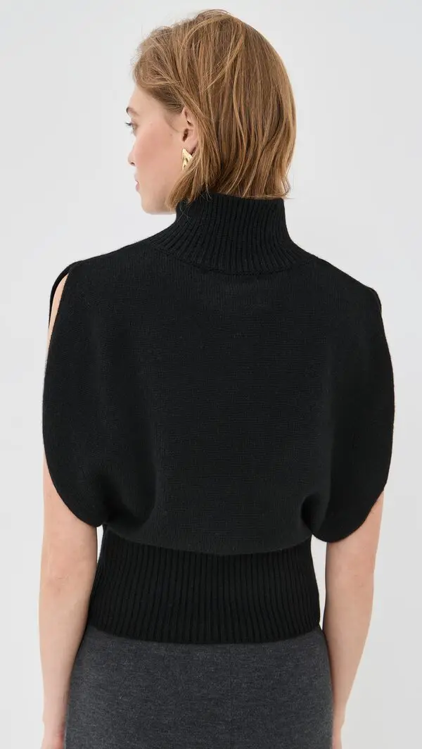 LISA YANG Zaya Cashmere Turtleneck Top - Black