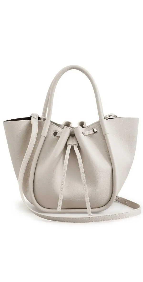 Proenza Schouler Small Ruched Suede Tote - Ecru