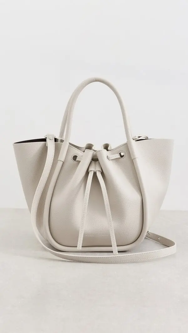 Proenza Schouler Small Ruched Suede Tote - Ecru