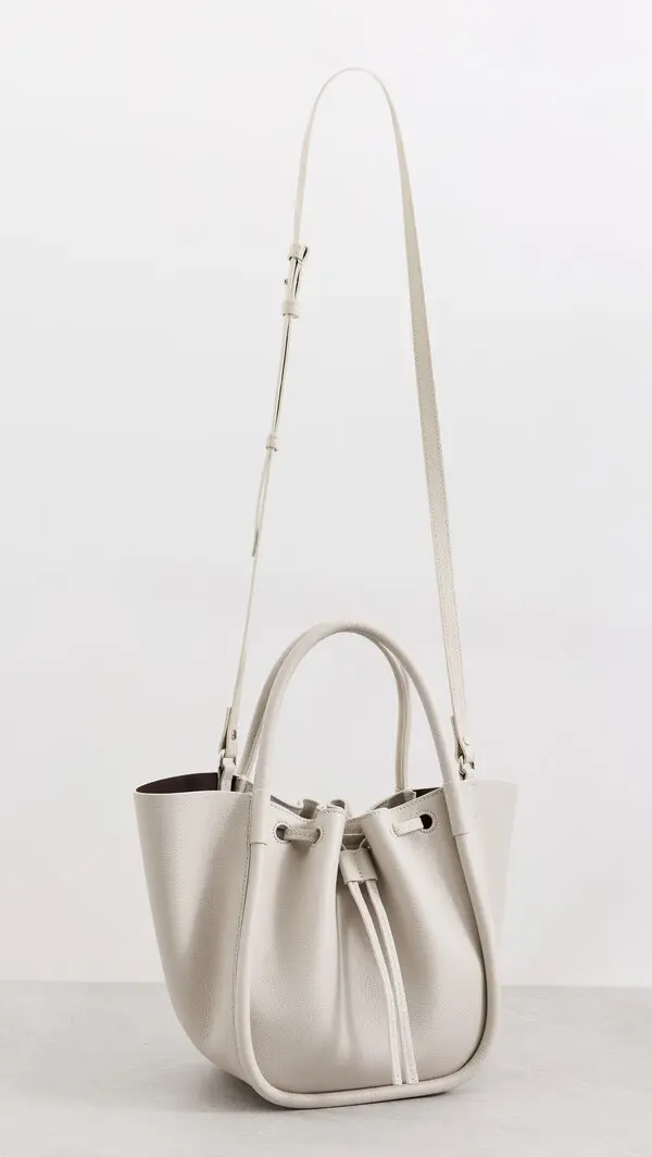 Proenza Schouler Small Ruched Suede Tote - Ecru