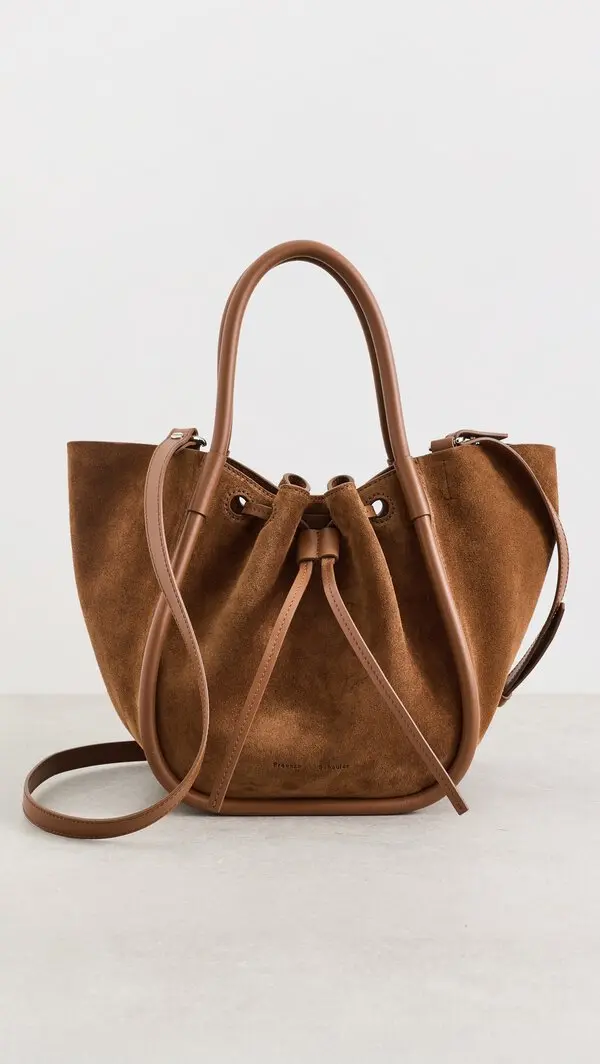 Proenza Schouler Small Ruched Suede Tote - Saddle