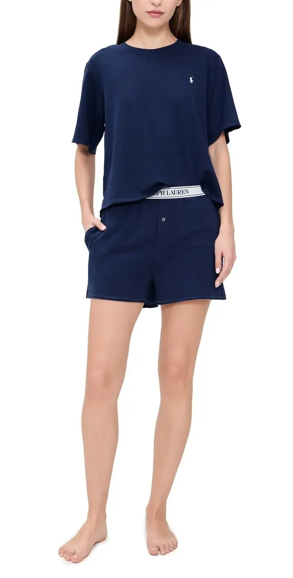 Polo Ralph Lauren Short Sleeve Short Pajama Set - Navy