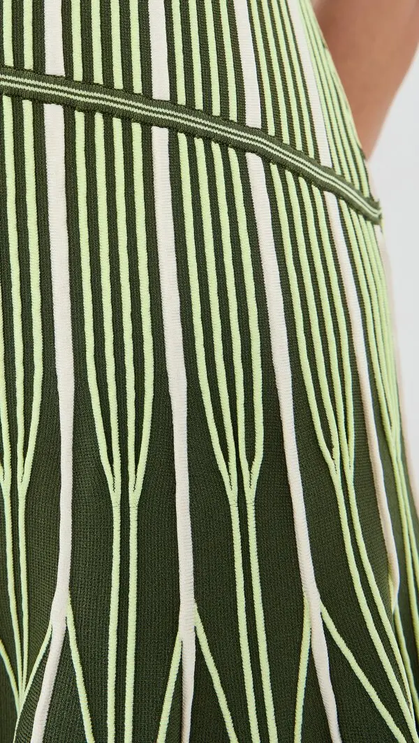 Simkhai Oaklen Stripe Knit Midi Dress - Pine Multi