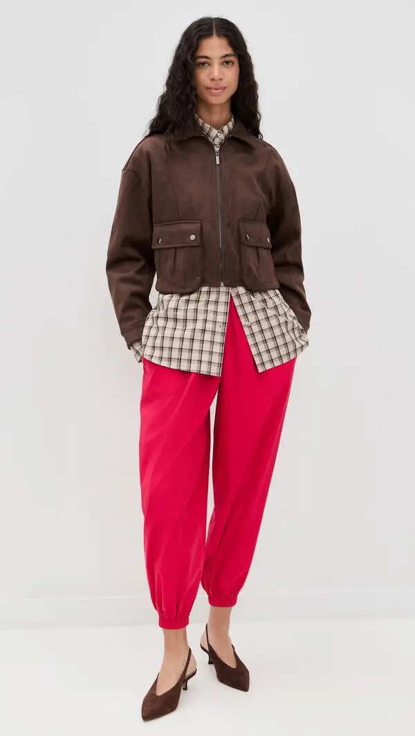 LE BOP Andi Oversized Balloon Pants - Red