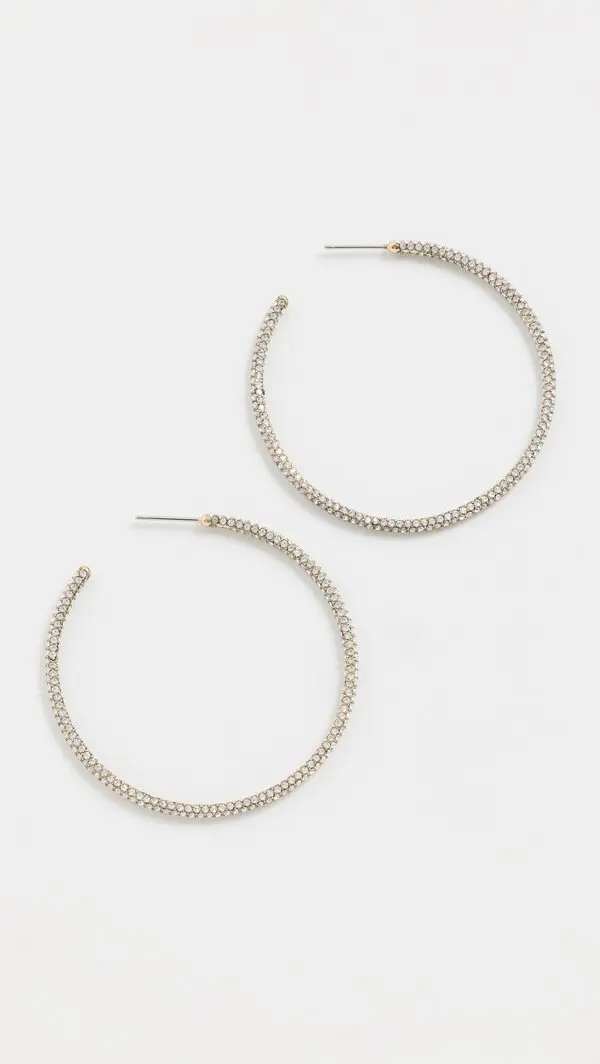 Tory Burch Icon Pavé Hoop Earrings