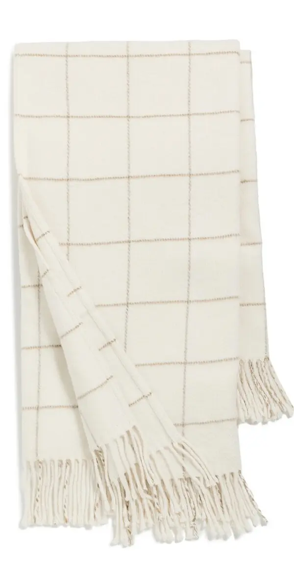 WEEZIE Throw Blanket - Neutral Windowpane