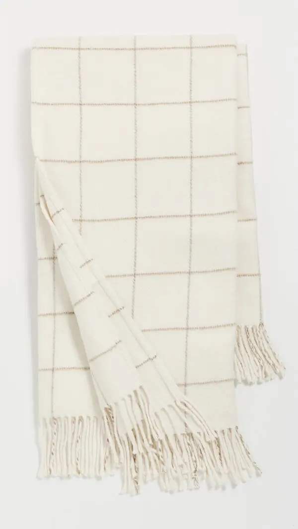 WEEZIE Throw Blanket - Neutral Windowpane