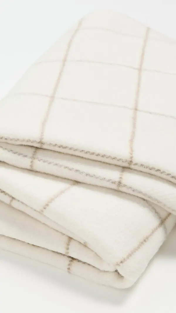 WEEZIE Throw Blanket - Neutral Windowpane