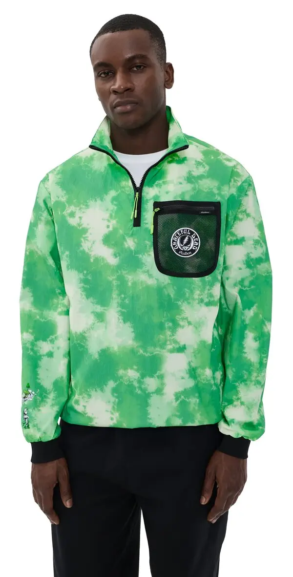 MALBON X Grateful Dead Cascade Windshirt - Green Tie Dye