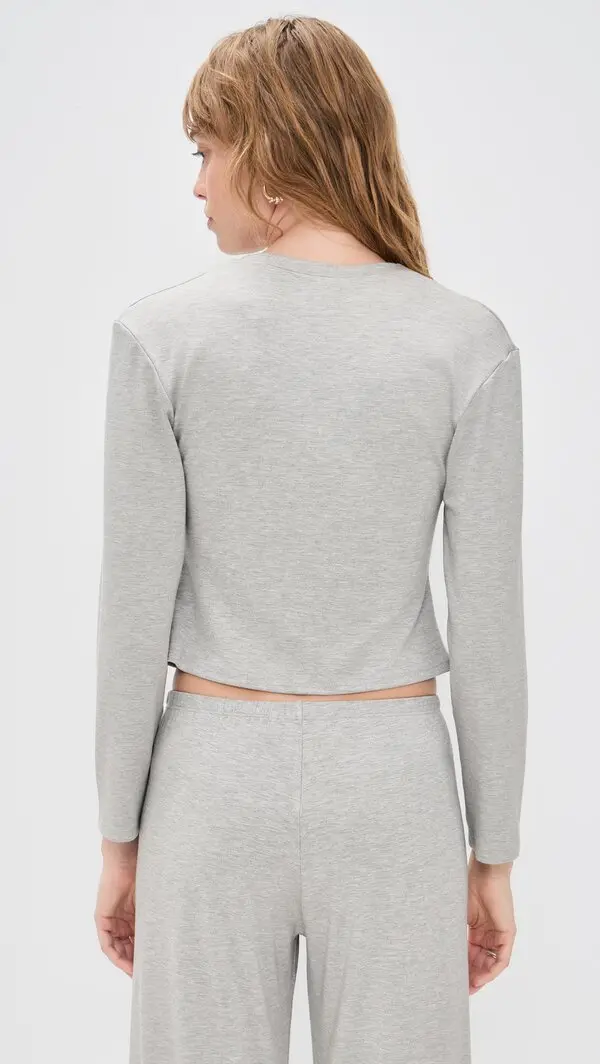 LE BOP Ponte Jersey Cardigan - Heather Grey