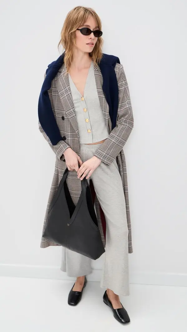 LE BOP Ponte Jersey Cardigan - Heather Grey
