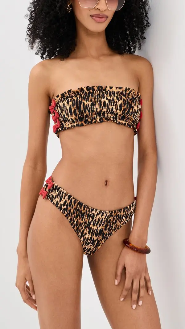 DAMSON MADDER Shirred Bow Bikini Bottom