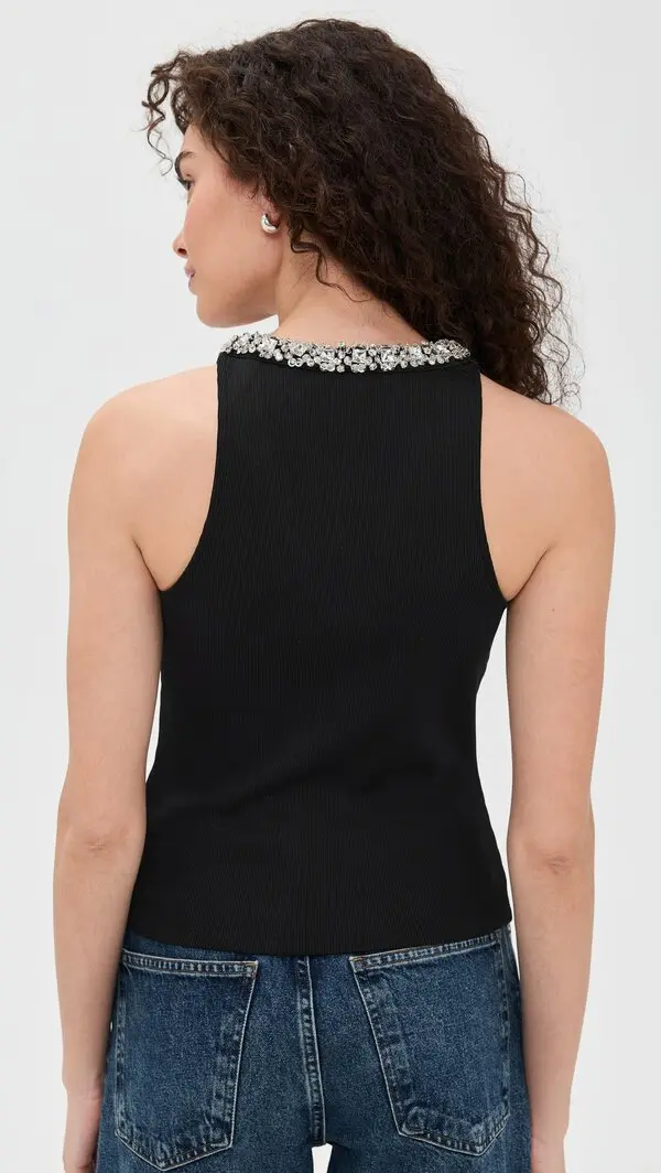 Veronica Beard Ayres Crystal-trimmed Tank