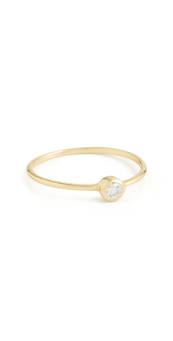 Shashi Solitaire Bezel Ring - Gold